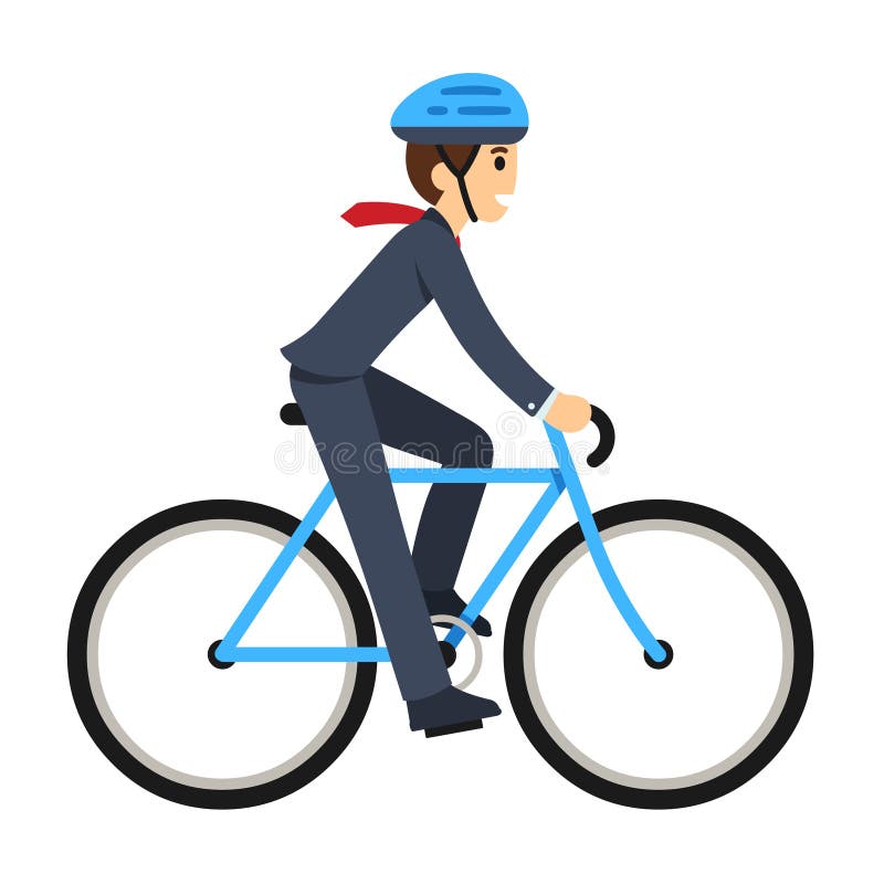 Hombre Joven Que Monta Una Bici - Personaje De Dibujos Animados Plano ... Hombre Joven Que Monta Una Bici - Personaje De Dibujos Animados Plano ...