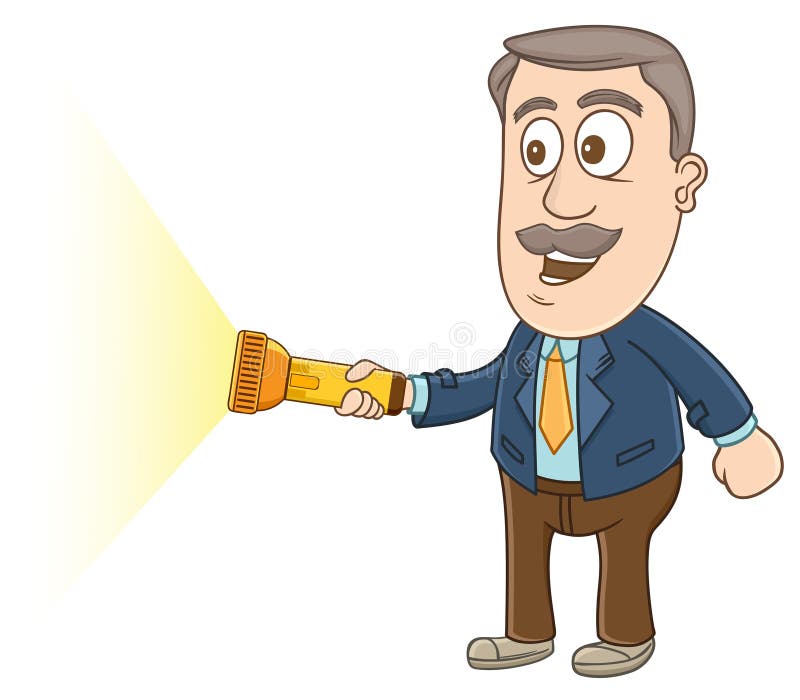 Estallido Art Businessman Con La Linterna Que Busca Para El Dinero ...