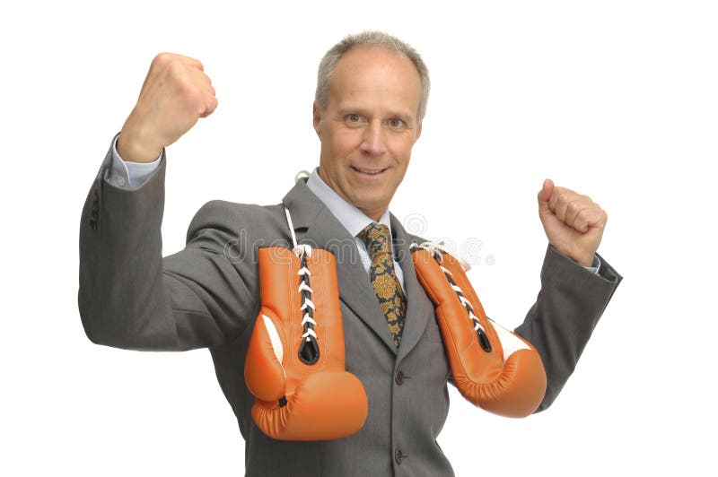 Hombre De Negocios Victorioso Foto de archivo - Imagen de alegre, lazo ...