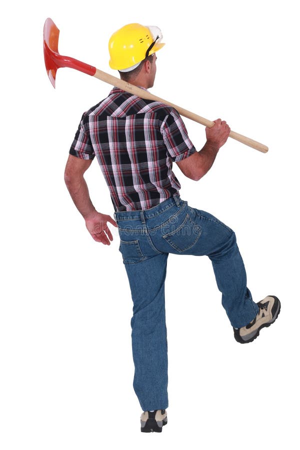 Hombre con la pala imagen de archivo. Imagen de exterior - 30593477