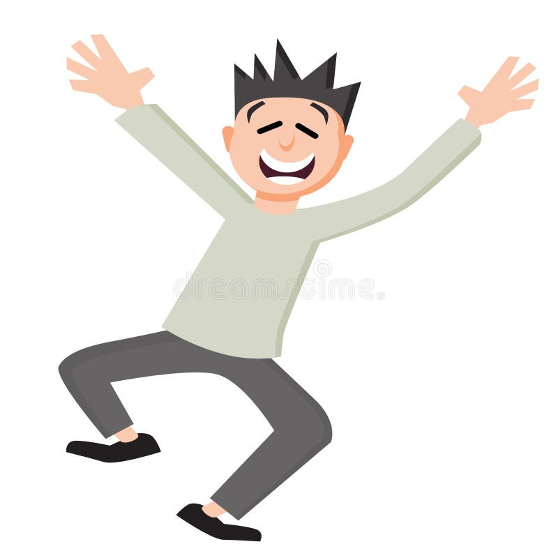 Hombre De Salto Feliz Satisfecho Del Cliente Ilustración del Vector ...