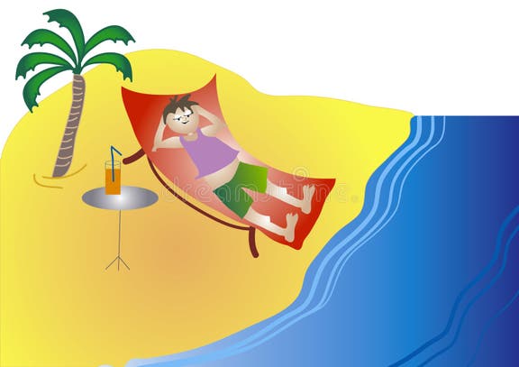 Hombre en la playa stock de ilustración. Ilustración de resto - 767372