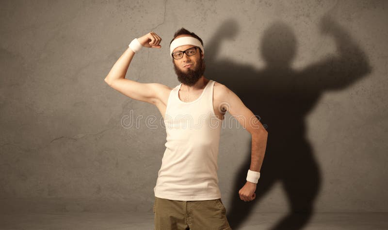 Hombre Flaco Con La Sombra Musculous Foto de archivo - Imagen de flaco ...