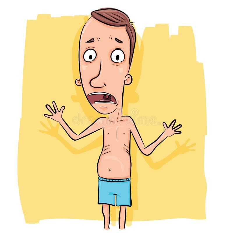 Hombre Flaco De La Historieta Ilustración del Vector - Ilustración de ...