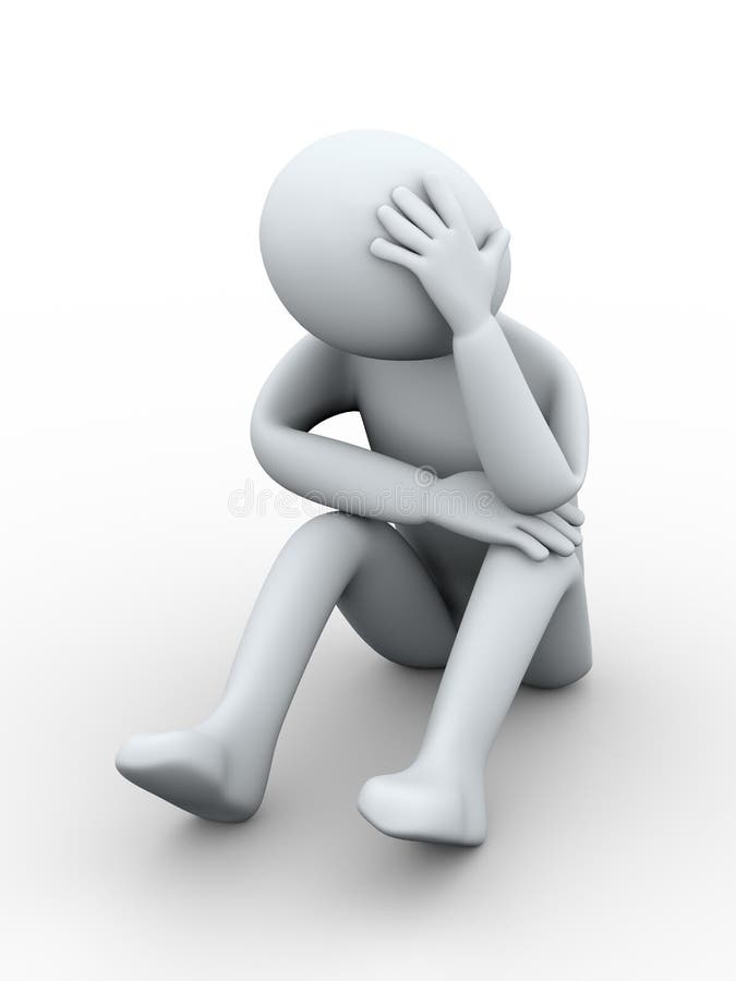 Hombre Triste Y Deprimido/eps Ilustración del Vector - Ilustración de ...