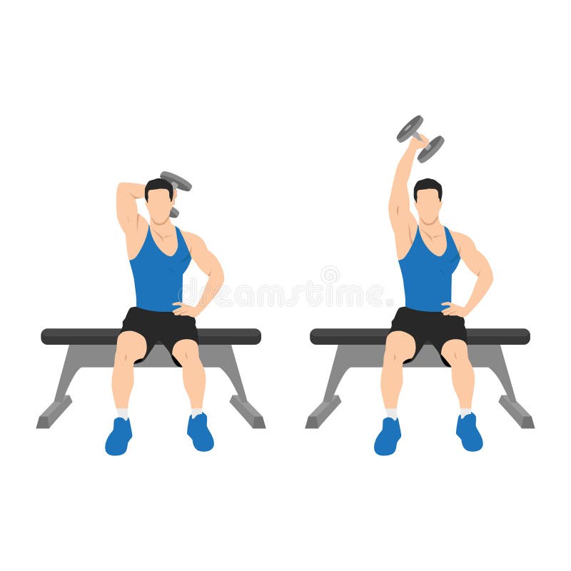 Hombre Haciendo Ejercicio De Extensiones De Tríceps De Un Solo Brazo ... Hombre Haciendo Ejercicio De Extensiones De Tríceps De Un Solo Brazo ...