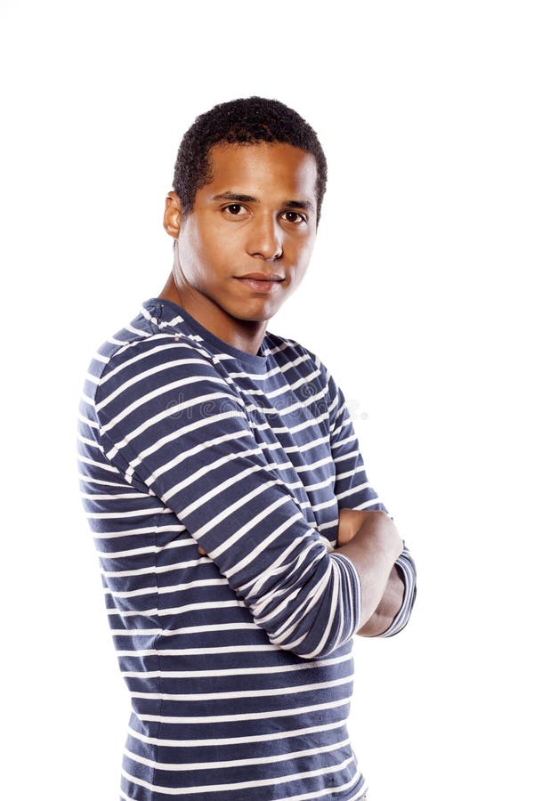 El Hombre Joven Afroamericano De Piel Morena Serio Muestra Un Finger ...