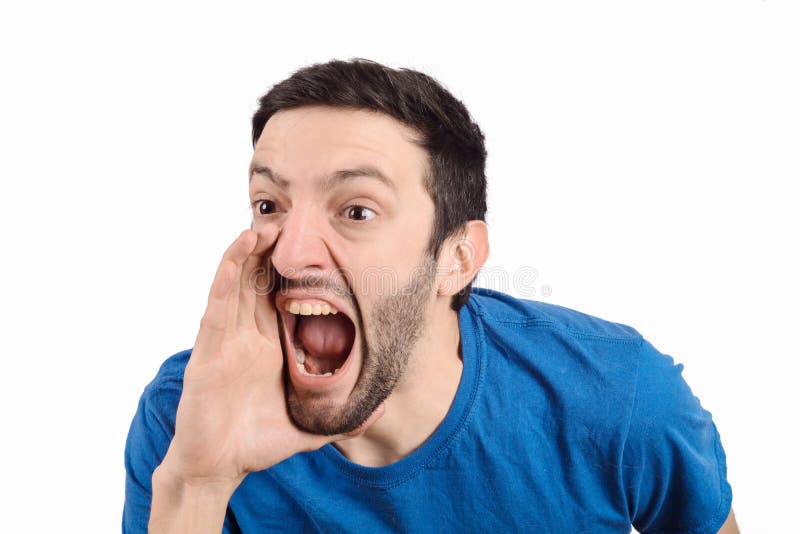 Hombre Joven Que Grita Y Que Grita Foto de archivo - Imagen de grita ...