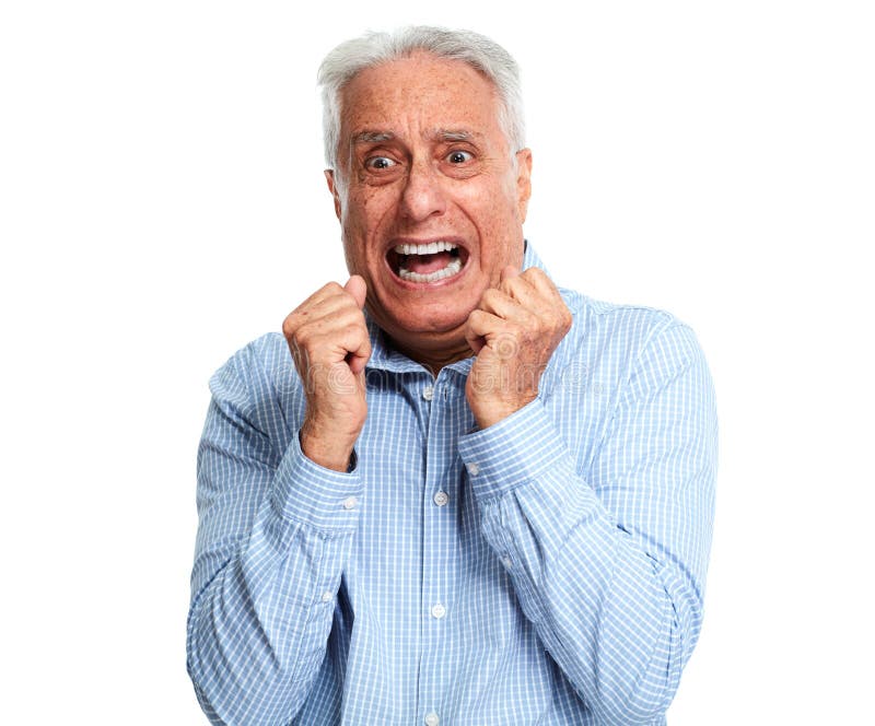 Viejo hombre asustado imagen de archivo. Imagen de aterrado - 78941219