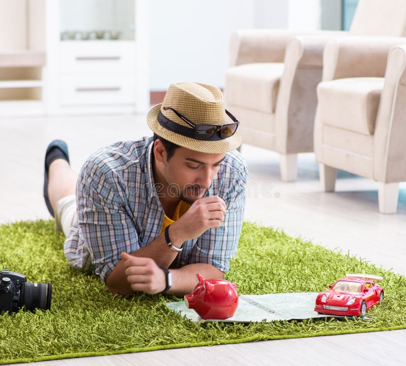 Hombre Planeando Su Viaje Con El Mapa Foto de archivo - Imagen de hotel ...