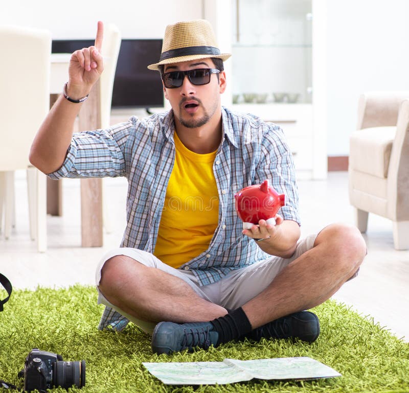 Hombre Planeando Su Viaje Con Mapa Foto de archivo - Imagen de equipaje ...