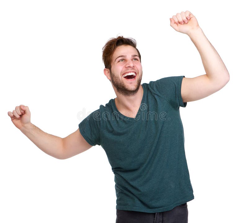 Hombre Que Anima Con Los Brazos Extendidos Foto de archivo - Imagen de ...