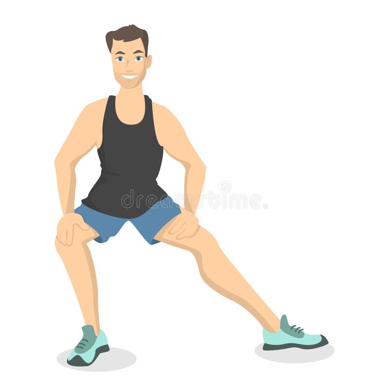 Hombre que hace estirar ilustración del vector. Ilustración de ...