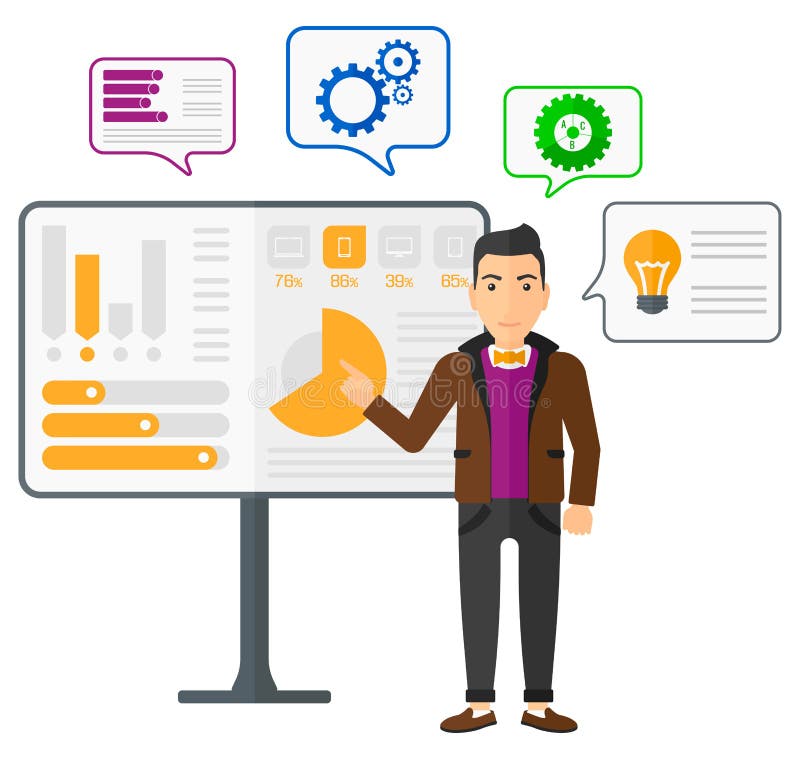Hombre Que Presenta Informe Ilustración del Vector - Ilustración de ...