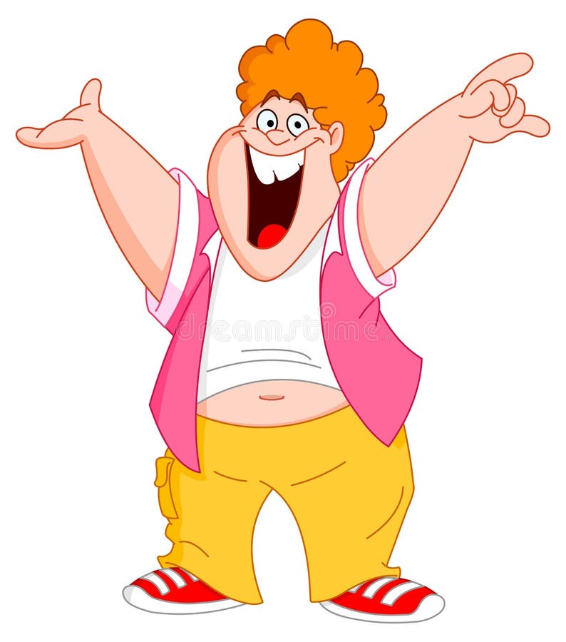 Imagen Rechoncha Feliz Del Icono De La Historieta Del Hombre Stock de ...