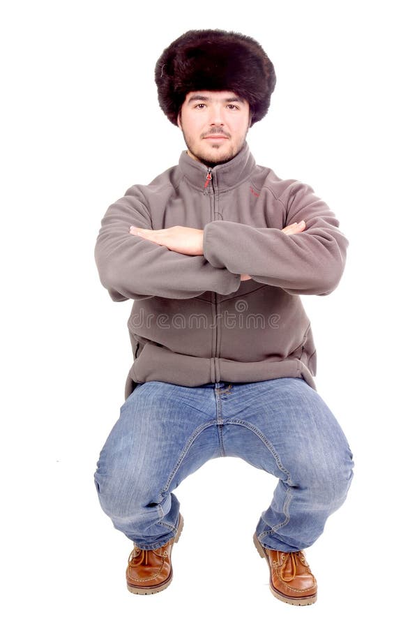 Hombre ruso imagen de archivo. Imagen de sonrisa, casquillo - 44709813