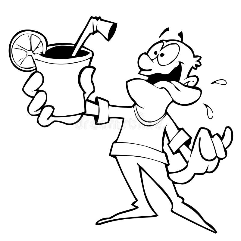 Hombre sediento stock de ilustración. Ilustración de blanco - 1800893