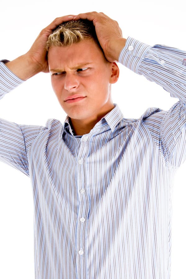 Hombre joven tenso imagen de archivo. Imagen de rubio - 7419647