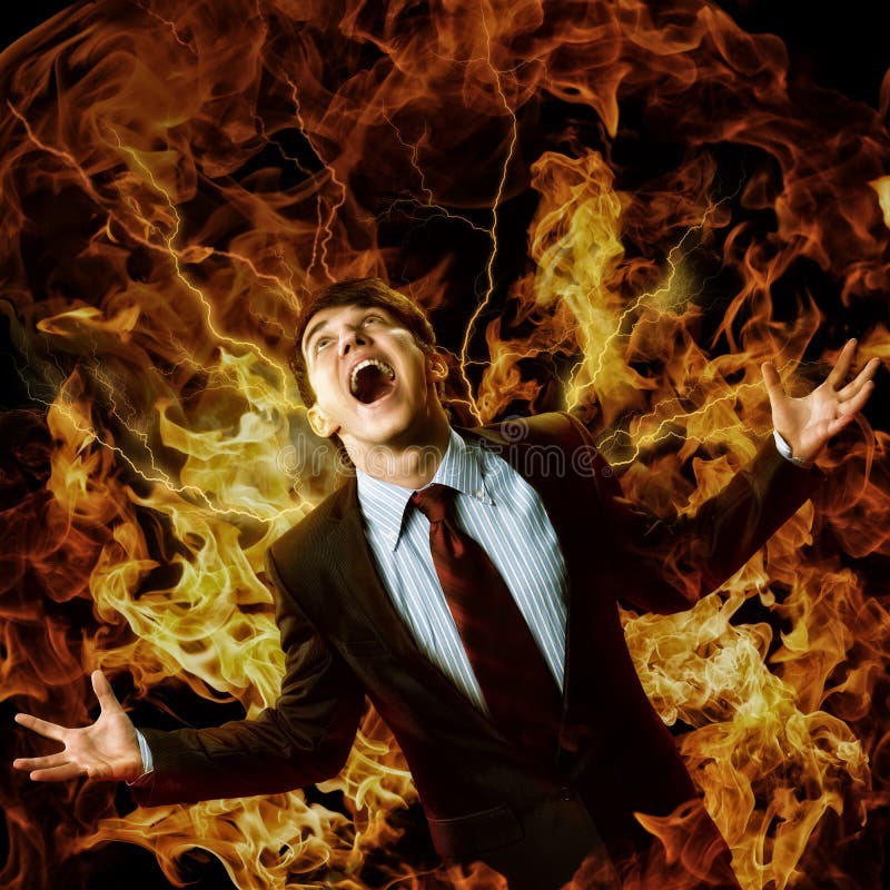 Hombre violento imagen de archivo. Imagen de fuego, adulto - 35604911