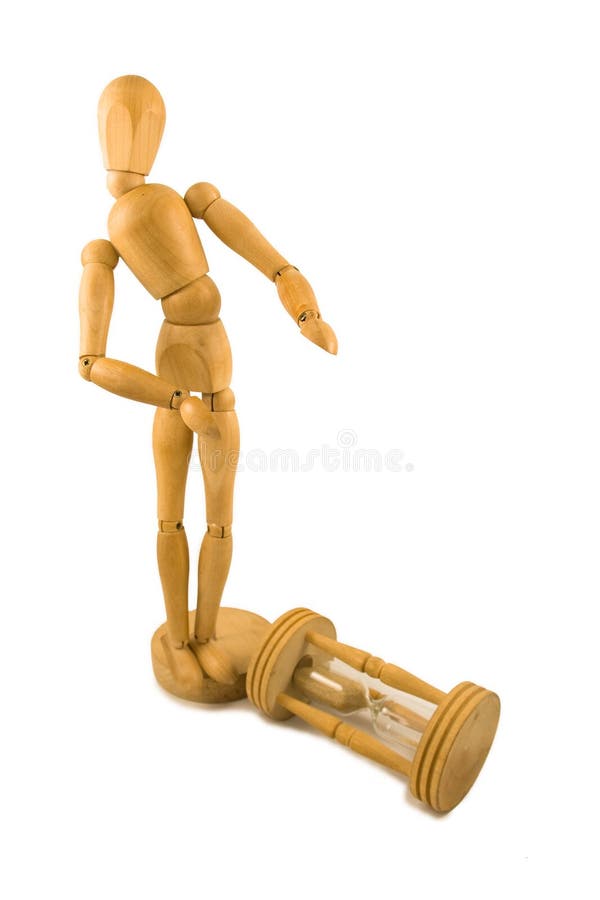 Hombre y clepsidra foto de archivo. Imagen de aislado - 6086996