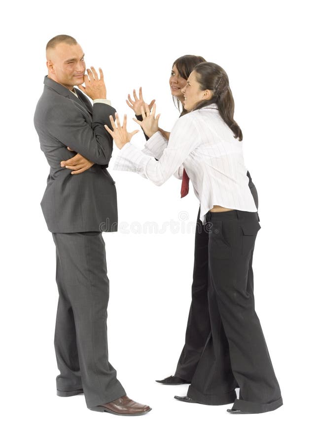 Pelea Entre El Encargado Y El Empleado Ordinario Imagen De Archivo