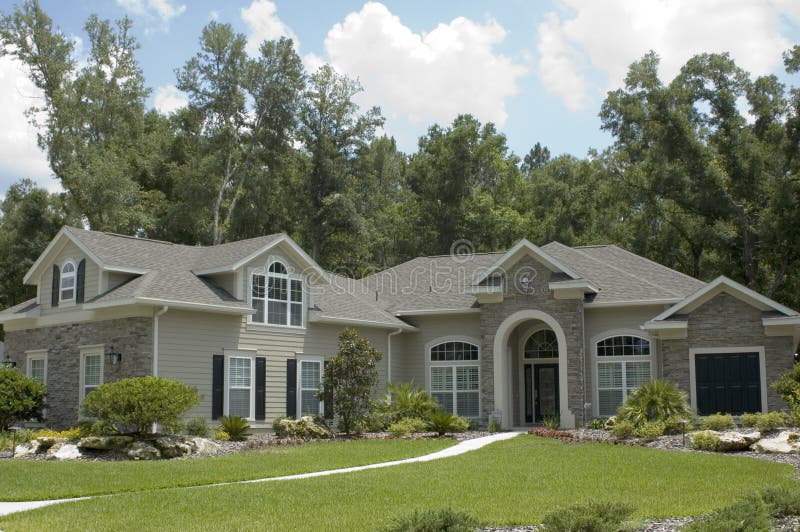 Modern Home stock photo. Image of brick, suburbs, mortgage - 4348940