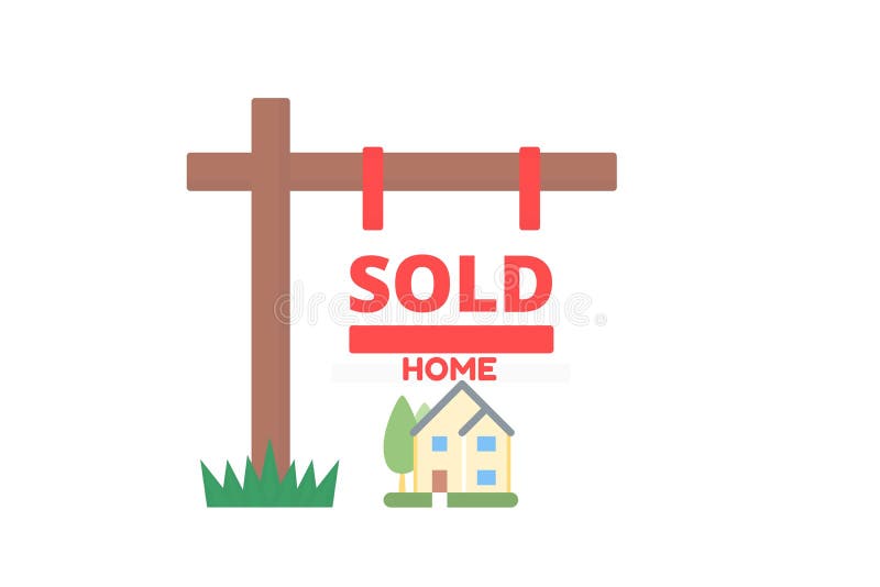 New Home - Sold Sign stock illustration. Illustration of financing ...