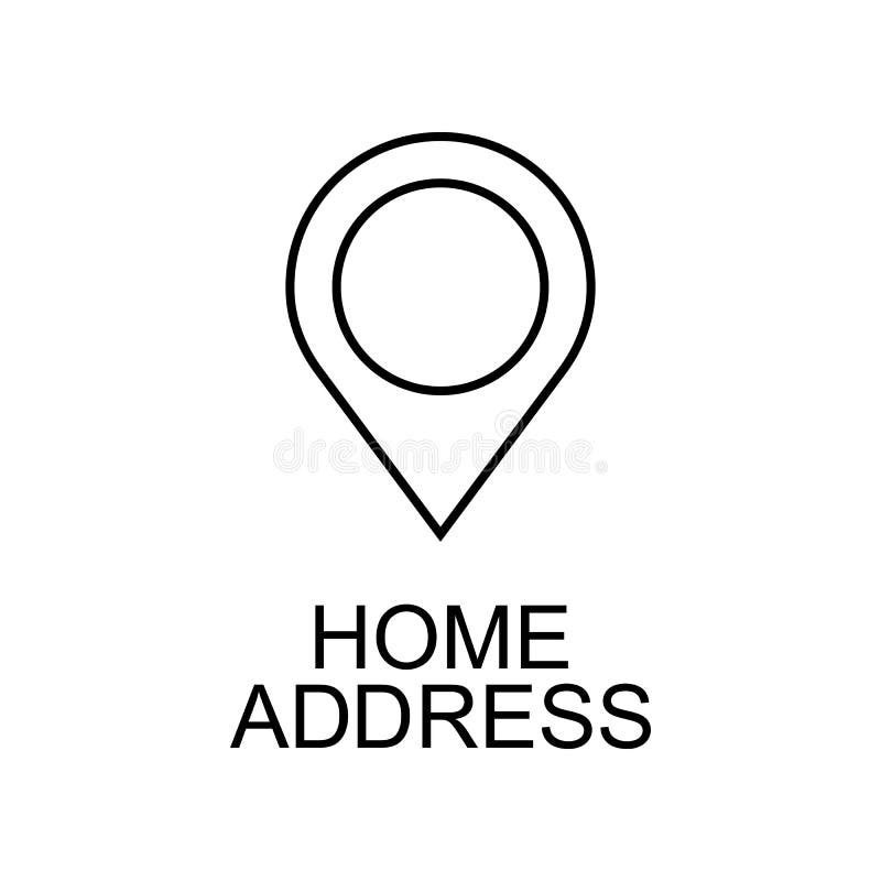 Home Address in Pin Line Icon. Elements of Web in Neon Style Icons ...