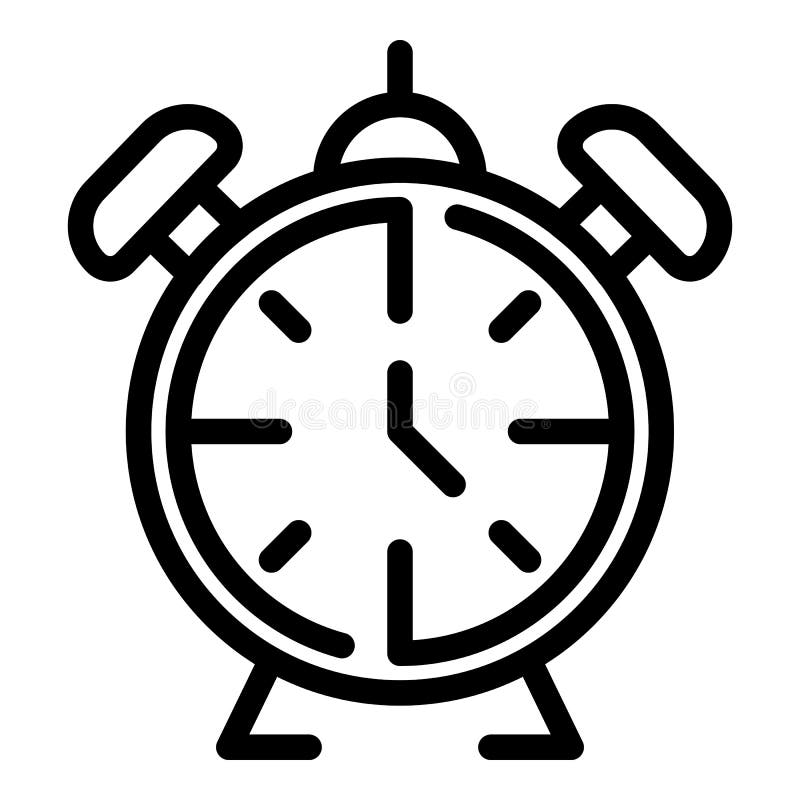 Alarm Clock Icon, Outline Style Stock Vector - Illustration of pressure ...
