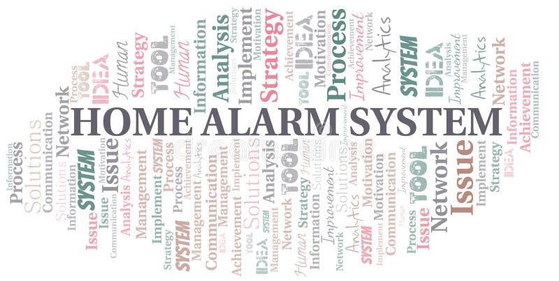 Home Alarm System Typography Vector Word Cloud Stock Illustration ...