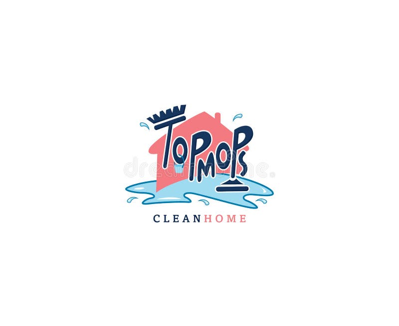 Home Apartment Cleaning and Washing Service Vector Logo Design Template ...
