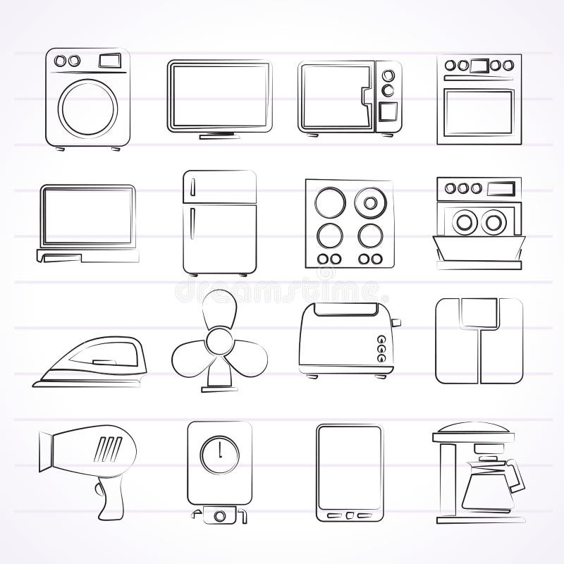 Appliance icons stock illustration. Illustration of internet - 23159139