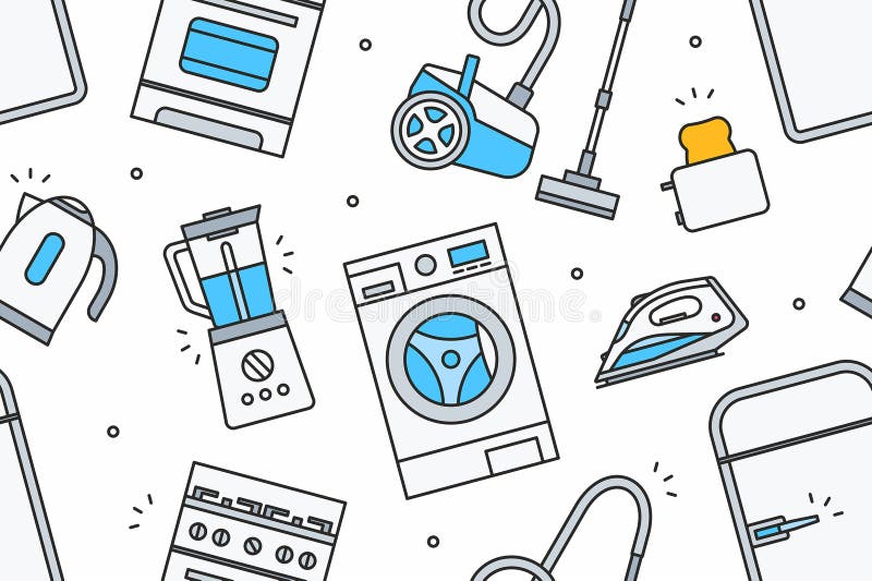 Home Appliance pattern stock vector. Illustration of iron - 96780132