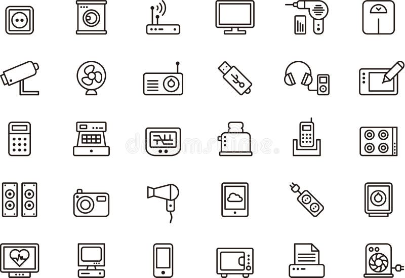 Home appliances icons stock vector. Illustration of dishwasher - 23933385