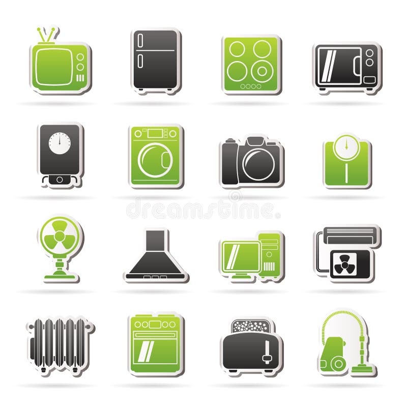 Computer Peripherals and Accessories Icons Stock Vector - Illustration ...