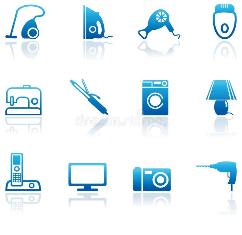 Smart Home Automation Technology Icons Set Stock Vector - Illustration ...