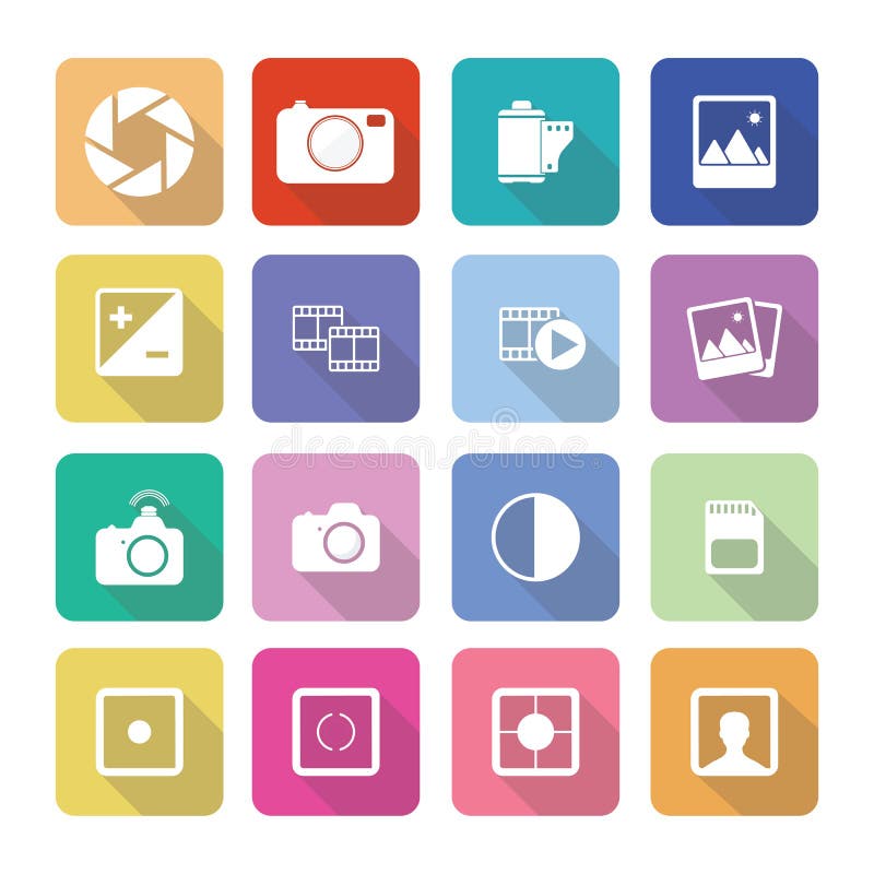 Photography icons stock vector. Illustration of design - 33762091