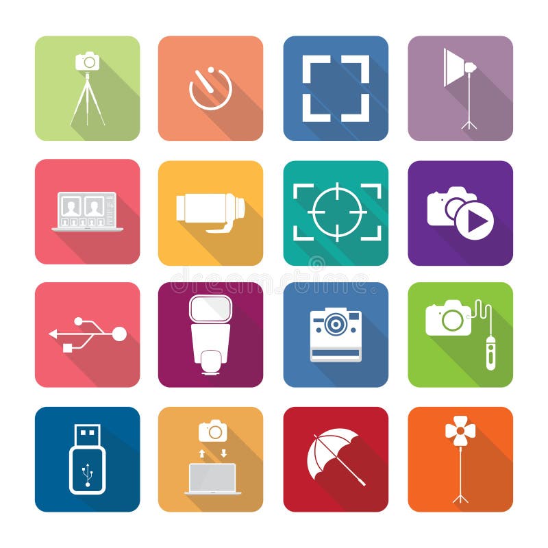 Photography icons stock vector. Illustration of design - 33762091