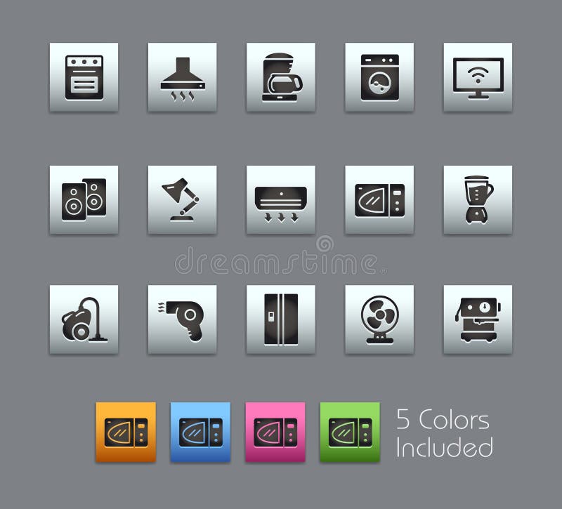 Home Appliances Icons // Satinbox Series Stock Vector - Illustration of ...