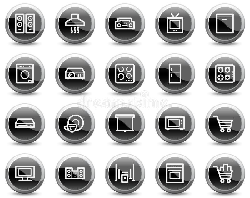 Home Appliances Web Icons, Grey Square Buttons Stock Vector ... Home Appliances Web Icons, Grey Square Buttons Stock Vector ...