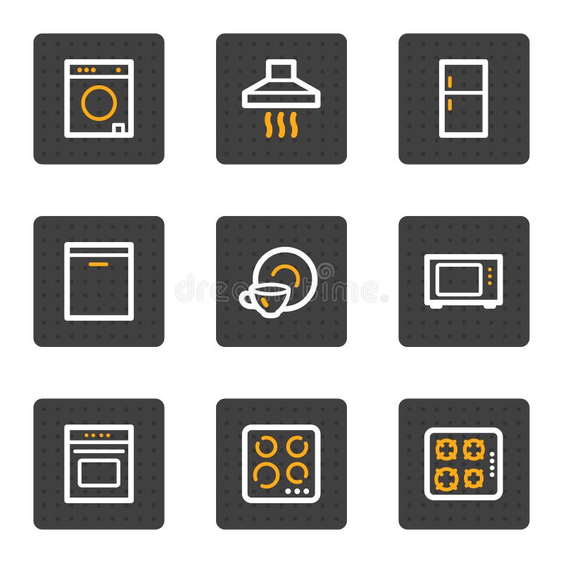 Home Appliances Web Icons, Grey Buttons Series Stock Vector ...