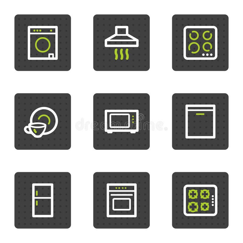 Internet Security Web Icons, Grey Square Buttons Stock Vector ...