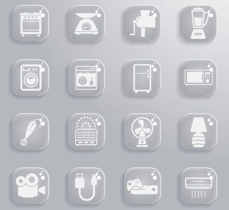 Home Applicances Simply Icons Stock Illustration - Illustration of ...