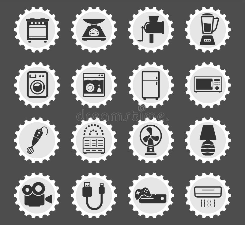 Home Applicances Simply Icons Stock Illustration - Illustration of ...