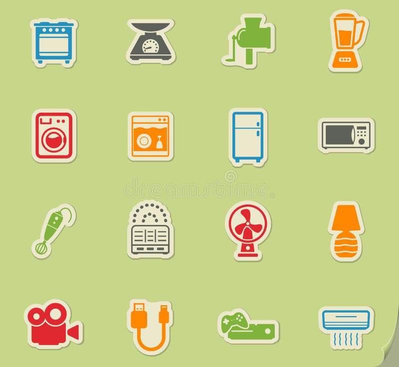 Home Applicances Simply Icons Stock Illustration - Illustration of ...