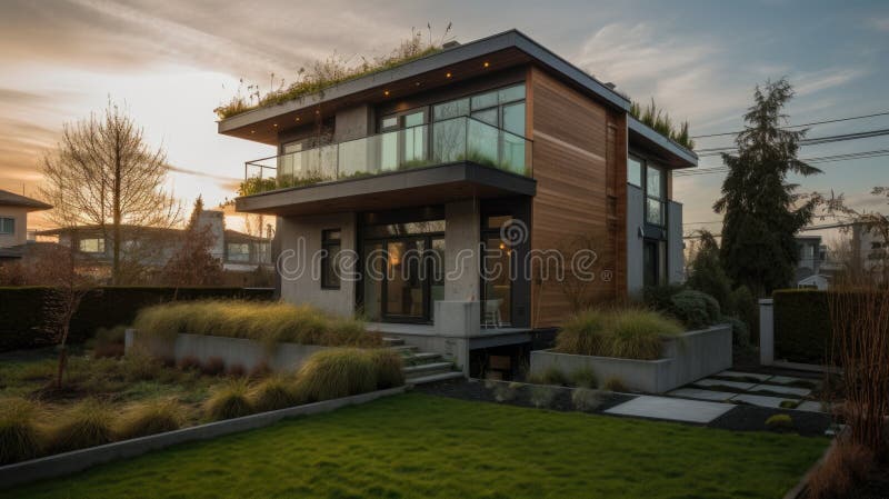 Home Architecture Design in Rustic Style with Log Cabin Stock Photo ...