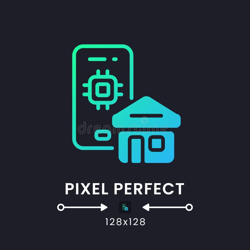 Home Automation App Blue Solid Gradient Desktop Icon on Black Stock ...