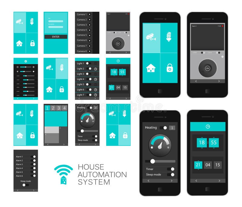 Home Automation App Interface Stock Vector - Illustration of generated ...