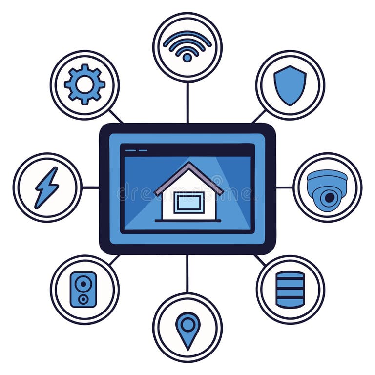 Home automation dashboard stock vector. Illustration of connected ...