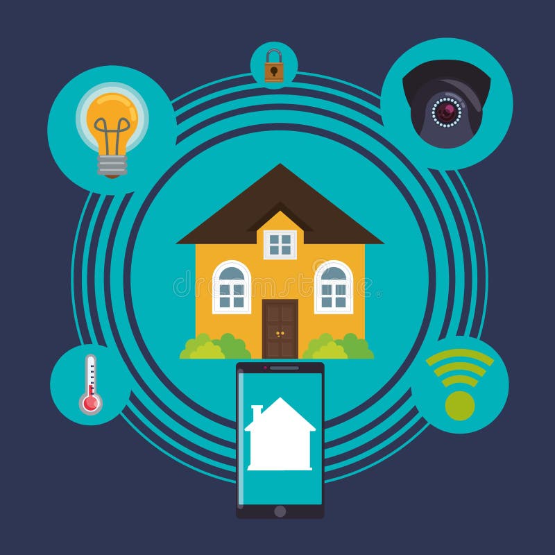 Home Automation Design. Smart House Icon. House Concept, Vector ...